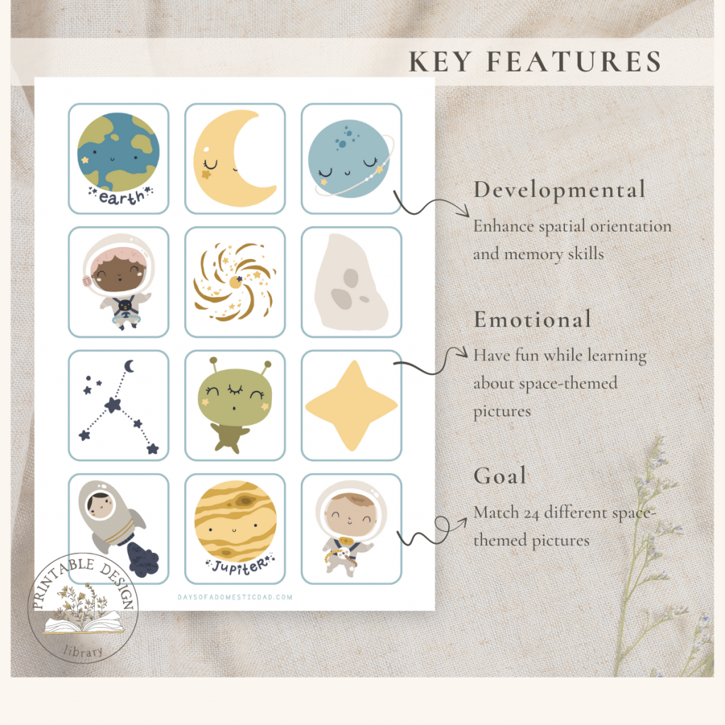 Outer Space Memory Game – Printable Design Library