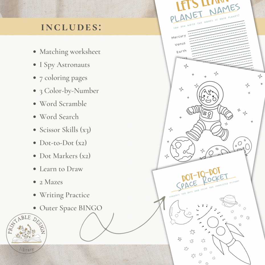 Printable Preschool Space Worksheets – Printable Design Library