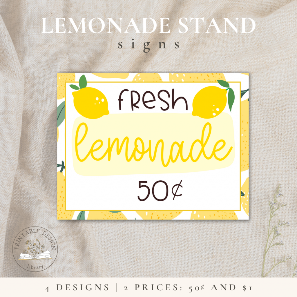Lemonade Stand Kit: Printable All-in-One Stand Signage – Printable ...